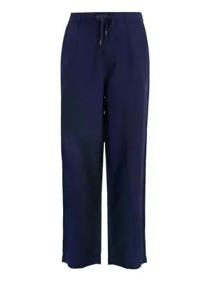 Polo Ralph Lauren Drawstring Linen Trousers - Blue