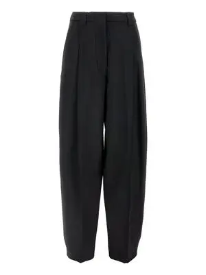 THELATEST Pleated Front-zip Trousers - Black