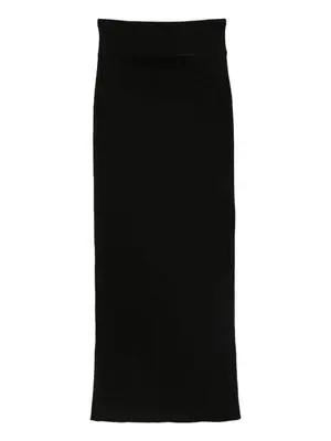 Wardrobe.NYC Ribbed Midi Skirt - Black