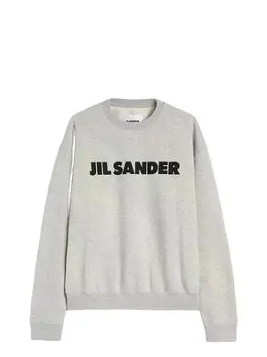 JIL SANDER Logo Cotton Sweatshirt - Grey