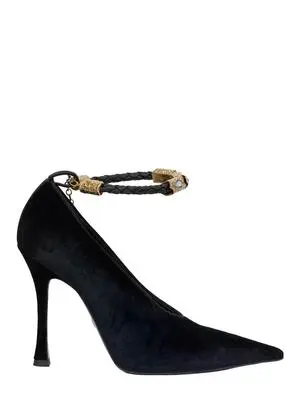 Roberto Cavalli Embellished Pointed-toe Pumps - Black