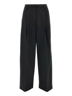 THELATEST Pleated High-waisted Trousers - Black