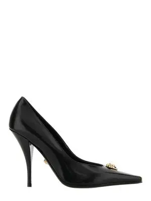 Versace 110mm La Medusa Leather Heeled Pumps - Black