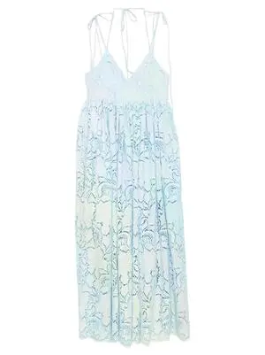 Erdem Sleeveless Floral Midi Dress - Blue