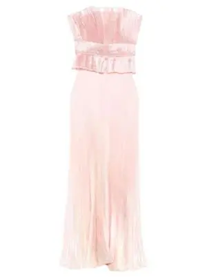 L'IDEE Pleated Ruffled Gown - Pink