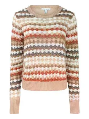 Autumn Cashmere Striped Crew-neck Sweater - Brown