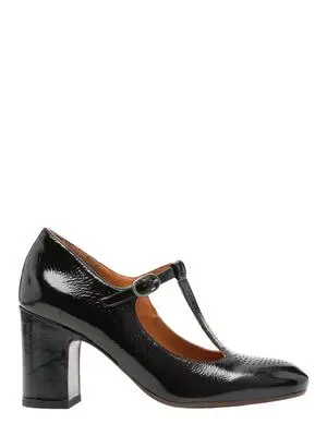 Chie Mihara 80mm Madam Patent Leather T-bar Pumps - Black