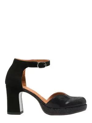 Chie Mihara 80mm Ankle-strap Block-heel Pumps - Black
