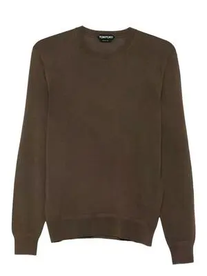 TOM FORD Wool Crew-neck Top - Brown