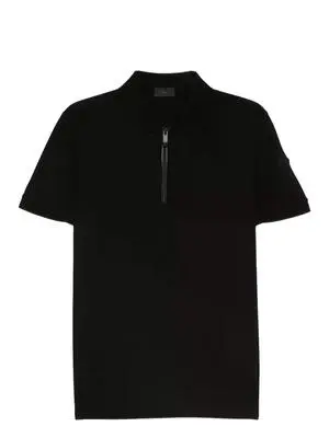 Moncler Zip-front Polo Shirt - Black