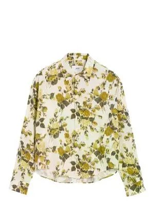 Ami Flower-print Boxy Shirt - Neutrals
