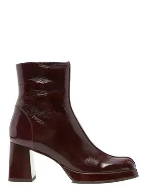 Chie Mihara 75mm Patent-leather Block-heel Boots - Red