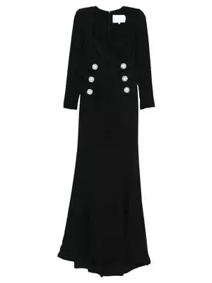 Costarellos Button-embellished Maxi Dress - Black