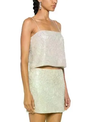 ROTATE BY BIRGER CHRISTENSEN Sequin-embellished Blouse - Neutrals