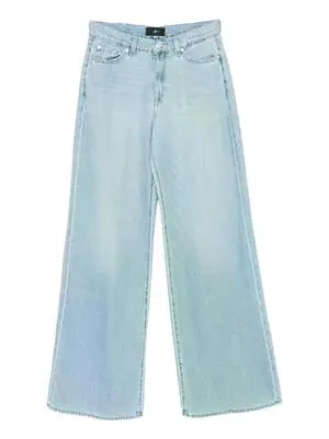 7 For All Mankind Buttoned Straight-leg Jeans - Blue