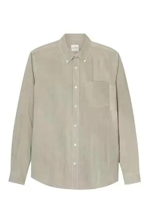 Closed Button-down Corduroy Shirt - Neutrals