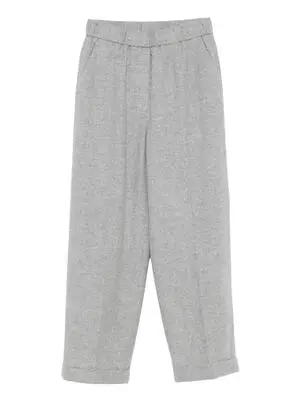 Peserico Elastic-waist Wool Trousers - Grey