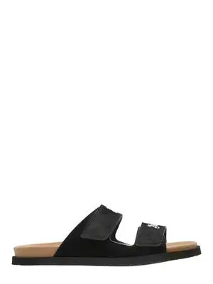 Palm Angels Double-strap Logo Sandals - Black
