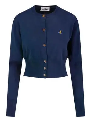 VIVIENNE WESTWOOD Orb-embellished Buttoned Cardigan - Blue