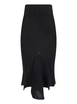Rick Owens Asymmetric Fishtail Midi Skirt - Black