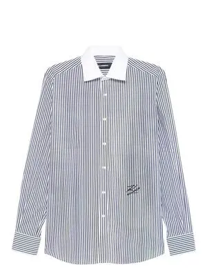 Karl Lagerfeld Striped Cotton-blend Shirt - Blue
