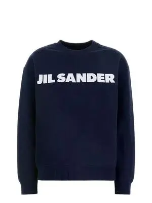 JIL SANDER Logo-print Cotton Sweatshirt - Blue