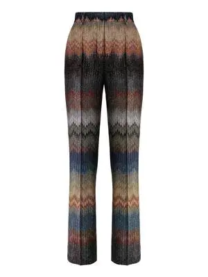 Missoni Zigzag-pattern Glitter-effect Trousers - Grey
