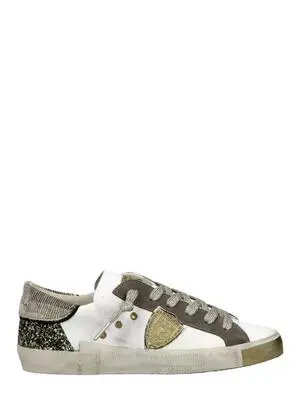 Philippe Model Distressed Leather Sneakers - White