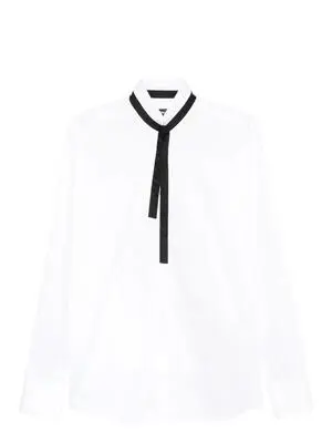 Karl Lagerfeld Neck-tie Cotton Shirt - White