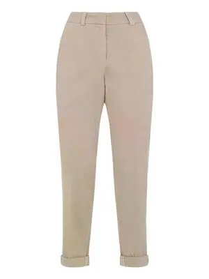 Peserico Cuffed Cotton Trousers - Neutrals