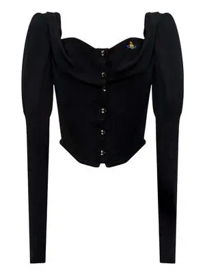 VIVIENNE WESTWOOD Bea Puff-sleeve Corset Top - Black