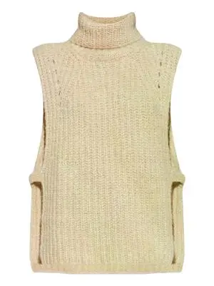 Isabel Marant Turtleneck Ribbed Vest - Neutrals