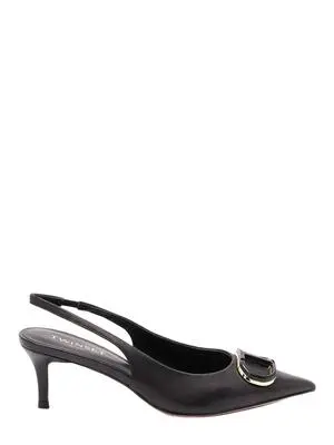 TWINSET Leather Slingback Pumps - Black