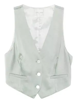 FORTE_FORTE Button-fastening Pocket Waistcoat - Green