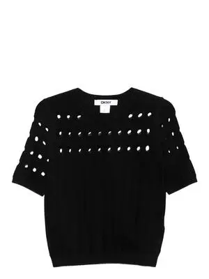 Dkny Cut-out Ribbed Sweater - Black