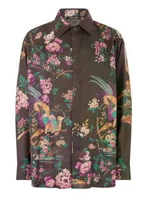 Roberto Cavalli Floral-print Shirt - Brown