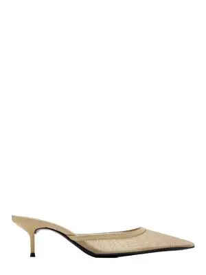 Schutz Pointed-toe Mesh Mules - Neutrals