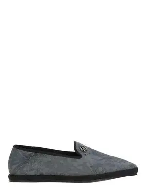 Roberto Cavalli Embossed Logo Loafers - Grey