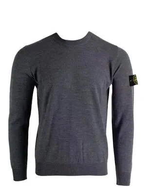 STONE ISLAND Logo-Patch Crew-Neck Sweater