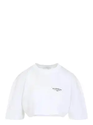 Givenchy Logo-print Cropped Long-sleeve T-shirt - White