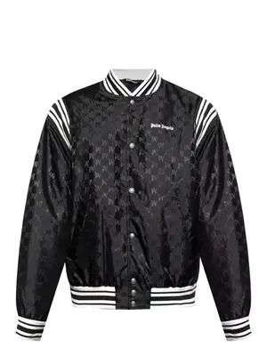 Palm Angels Logo-pattern Bomber Jacket - Black
