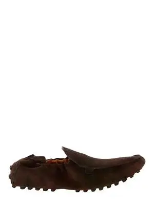 TOD'S Pebble-textured Suede Loafers - Brown