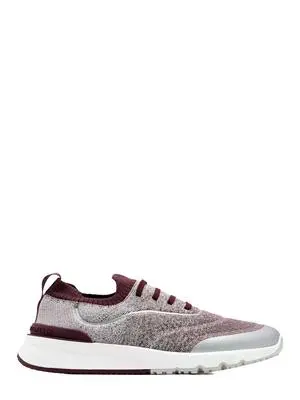 Brunello Cucinelli Knitted Trimmed Sneakers - Red