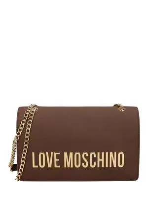 Moschino Logo-plaque Chain-strap Cross Body Bag - Brown