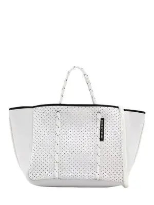 STATE OF ESCAPE Perforated Tote Bag With Detachable Pouch - White