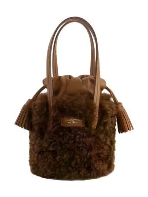 Giambattista Valli Faux-fur Bucket Bag - Brown