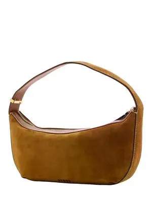 STAUD Suede Zip-Top Satchel