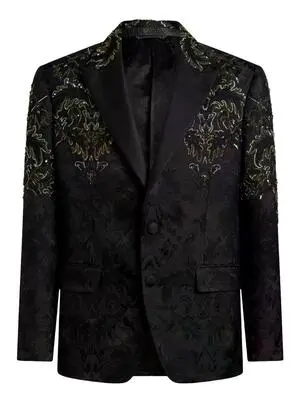 Etro Floral-embroidered Single-breasted Blazer - Black