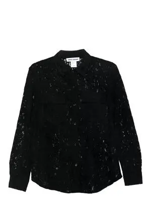 Dkny Lace Long-sleeve Shirt - Black