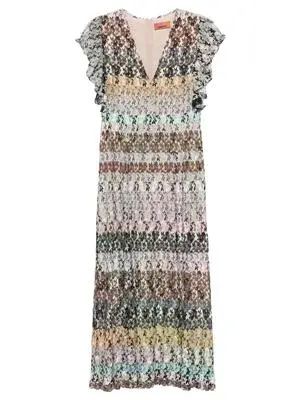 Missoni V-neck Midi Dress - Black